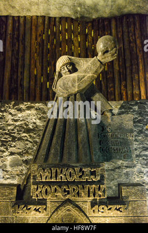 Salt figure, Nicolaus Copernicus, salt mine, Wieliczka, Poland Stock ...