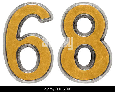 Metal numeral 68, sixty-eight, isolated on white background Stock Photo ...