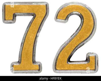 Number 72 seventy two of silver inflatable balloons isolated on white ...