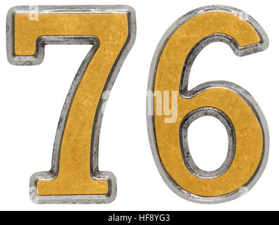 Metal numeral 76, seventy-six, isolated on white background Stock Photo ...