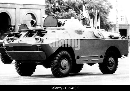 Left side view of a Soviet BRDM-2 amphibious scout car with its Sagger ...