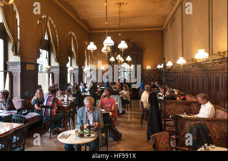 Cafe Sperl, a typical traditional Viennese cafe in central Vienna ...