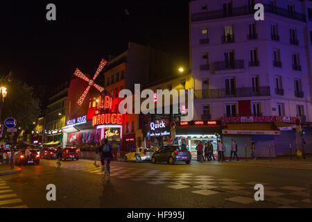 Night view of Moulin Rouge nightclub, Paris. France Stock Photo - Alamy