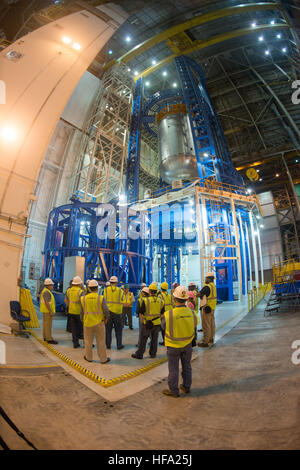 NASA completed the assembly of the SLS rocket’s core stage forward ...
