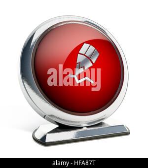Glossy red button with pencil symbol. 3D illustration Stock Photo - Alamy