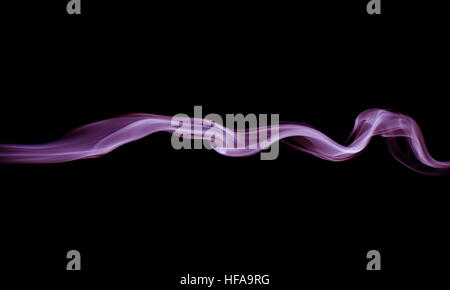 Violet smoke wave isolated on black Stock Photo - Alamy