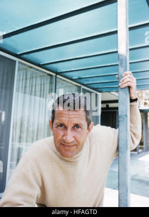 Architect Craig Ellwood, on site in 1961 at Case Study House Number 18 ...