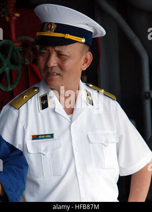 Vietnamese People's Navy Rear Adm. Do Viet Cuong, center, and Capt. Nguyen Trong Binh Stock ...
