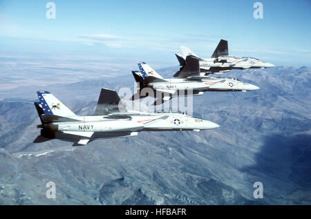 An air-to-air right view of an F-14 Tomcat aircraft from Fighter ...