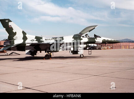 A right side view of an F-16N Fighting Falcon aircraft of the Navy ...