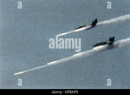 F-18C Hornets firing Zuni rockets in 1992 Stock Photo - Alamy