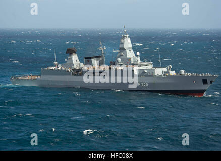 German frigate Hamburg (F220) in the Mediterranean Sea 2013 Stock Photo ...