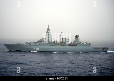 German navy frigate FGS Hamburg (F220), aircraft carrier USS Dwight ...