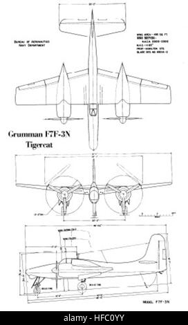 Grumman F7F-3N drawing Stock Photo - Alamy