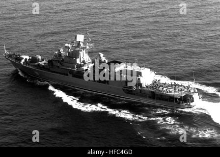 A port quarter view of the Soviet Krivak I class frigate Zharky ...
