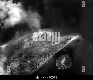 Japanese seaplane base Rekata Bay under attack 8-1943 Stock Photo - Alamy