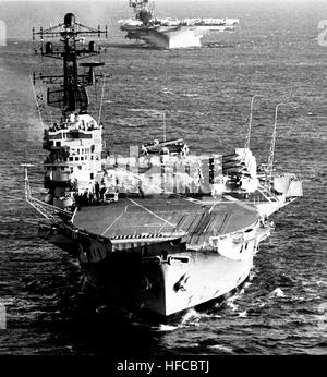 HMAS Melbourne the australian aircraft carrier June 1977 taking part in ...