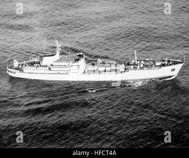 An aerial starboard beam view of the Soviet Kresta II-class guided ...