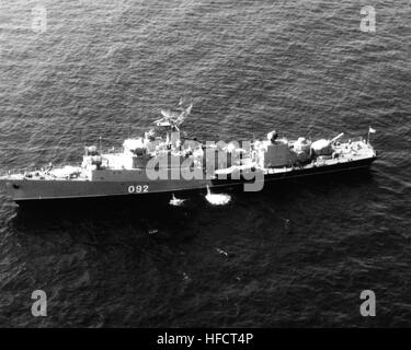 A port beam view of a Soviet Grisha V class light frigate underway ...