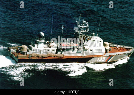 An aerial starboard side view of the Russian Maritime Border Guard Neon ...