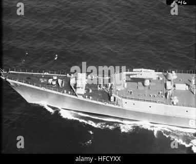 A partial port side view of the Soviet Sovremenny class guided missile ...