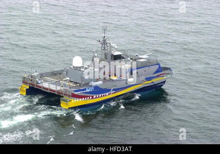 The SWATH (Small Waterplane Area Twin Hull) pilot vessel 'Groden' is ...
