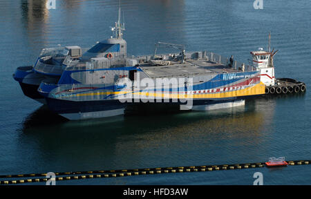 The SWATH (Small Waterplane Area Twin Hull) pilot vessel 'Groden' is ...