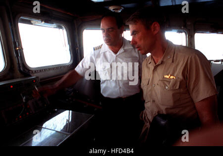 CMDR. C. Nikitiadis, commanding officer of the Greek frigate HS Limnos ...