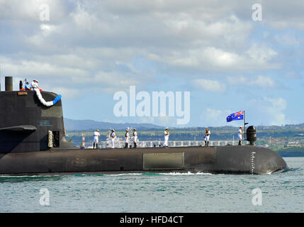 Australian Navy Collins Class submarines berthed at Diamantina Wharf ...