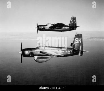 An AF-2S aircraft assigned to VS-25 conducts flight operations from an ...