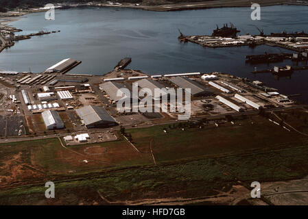 An aerial view of US Naval Facility power plant. Base: Naval Station ...