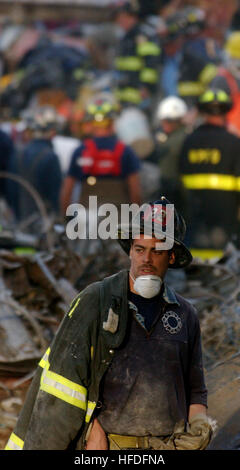 A New York City firefighter is brought into St. Vincent's Hospital ...