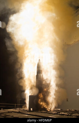 A Standard Missile-3 (SM-3) is launched from guided-missile destroyer ...