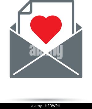 Two envelope icon. Love Letter. Valentines day symbol. Vector ...