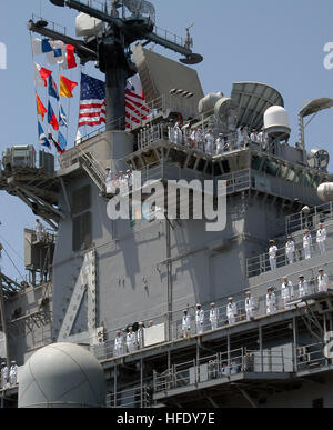 US Navy Equipment is off-loaded from the amphibious dock landing ship ...