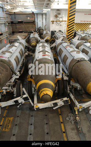 US Navy 2000 pound Joint Direct Attack Munition (JDAM) GBU-32 bombs ...