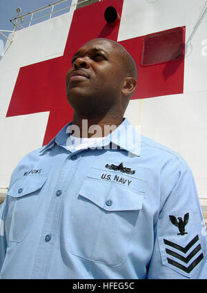 Military Sealift Command sailor stands by for fire by EUCOM Stock Photo ...