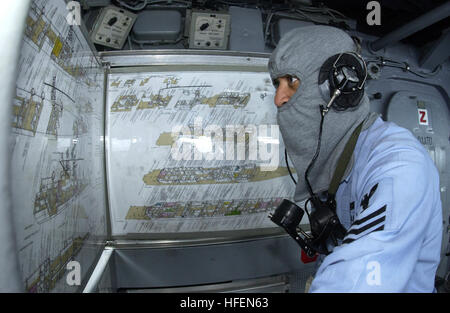 US Navy General Quarters (GQ) drill aboard USS Constellation (CV 64 ...