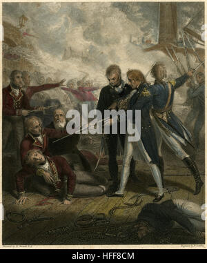 Nelson boarding the San Josef at the battle off Cape Vincent Stock ...