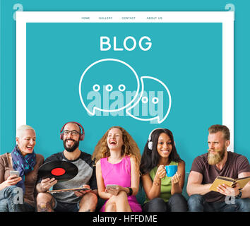 Online Communication Speech Bubble Icon Concept Stock Photo - Alamy