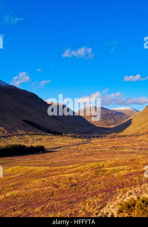 UK, Scotland, Highlands, Landscape viewed from the train from Glasgow ...