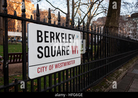 Berkeley Square road sign Mayfair Stock Photo - Alamy