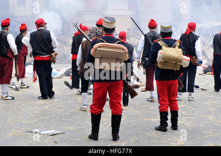 Dramatized representation of the revolt of the soldiers of 1870. Square ...
