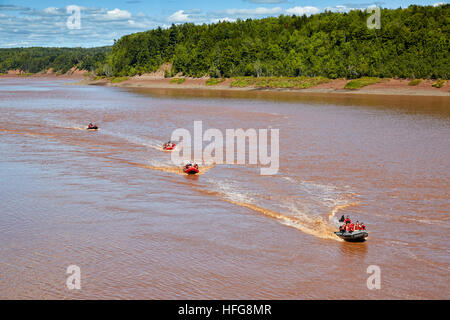 Tidal bore rafting, Shubenacadie river, Maitland, Nova Scotia, Canada ...
