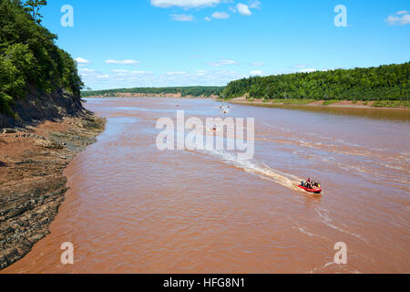 Tidal bore rafting, Shubenacadie river, Maitland, Nova Scotia, Canada ...