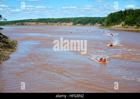 Tidal bore rafting, Shubenacadie river, Maitland, Nova Scotia, Canada ...