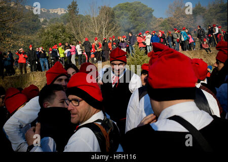 Centelles, Barcelona, Spain. 30th Dec, 2016. Galejadors are seen during ...