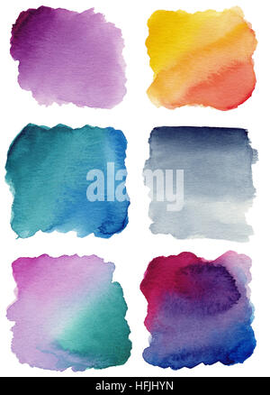 Abstract turquoise watercolor shape as a background isolated on white ...