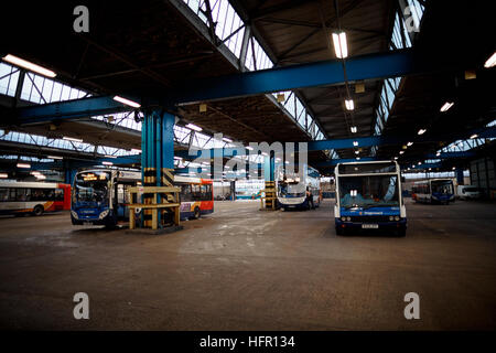 Stockport Town Centre Bus Depot. Backdrop of Stockport Viaduct Stock ...