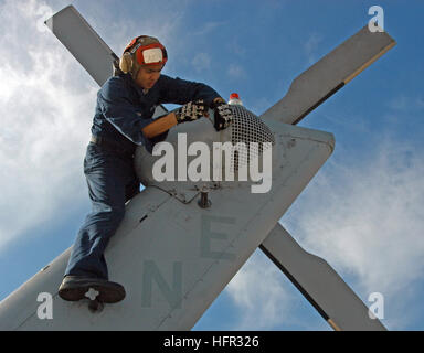 US Navy Storekeeper Seaman a plane captain assigned to Helicopter Anti ...